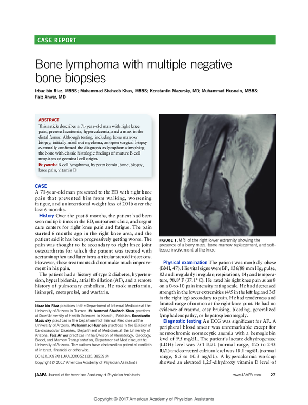(PDF) Bone lymphoma with multiple negative bone biopsies