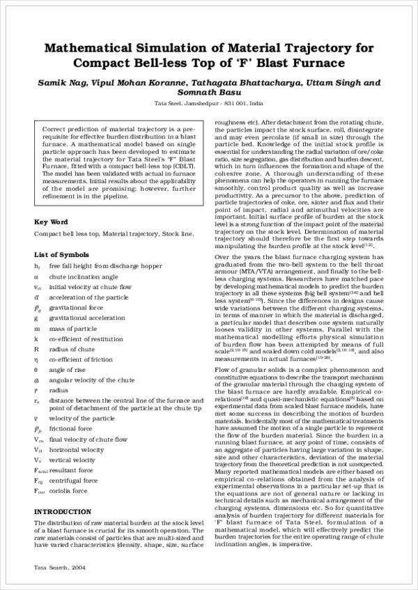(PDF) Mathematical Simulation of Material Trajectory for Compact Bell ...