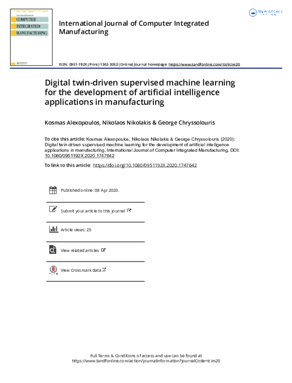 (PDF) Digital twin-driven supervised machine learning for the development of artificial ...