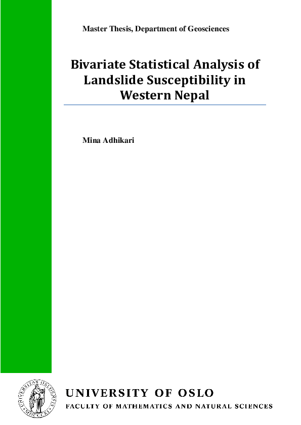 (PDF) Bivariate Statistical Analysis of Landslide Susceptibility in Western Nepal