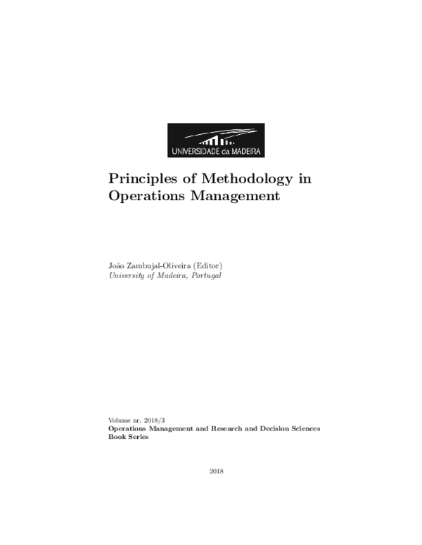 (PDF) Principles of methodology in operations management | João ...