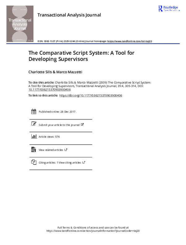 (PDF) The Comparative Script System A Tool for Developing Supervisors