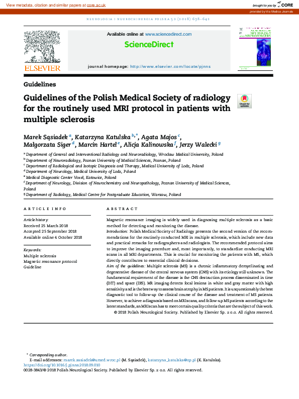 (PDF) Guidelines of the Polish Medical Society of radiology for the ...