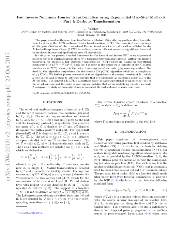 (PDF) Fast inverse nonlinear Fourier transformation using exponential ...