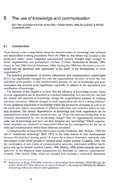 (PDF) The use of knowledge and communication