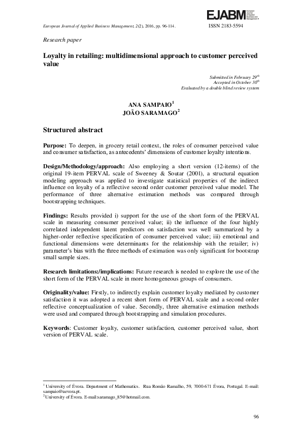 (PDF) Loyalty in retailing: multidimensional approach to customer ...