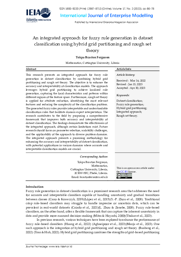 Pdf An Integrated Approach For Fuzzy Rule Generation In Dataset Classification Using Hybrid