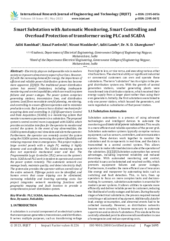 (PDF) Smart Substation with Automatic Monitoring, Smart Controlling and ... (PDF) Smart Substation with Automatic Monitoring, Smart Controlling and ...