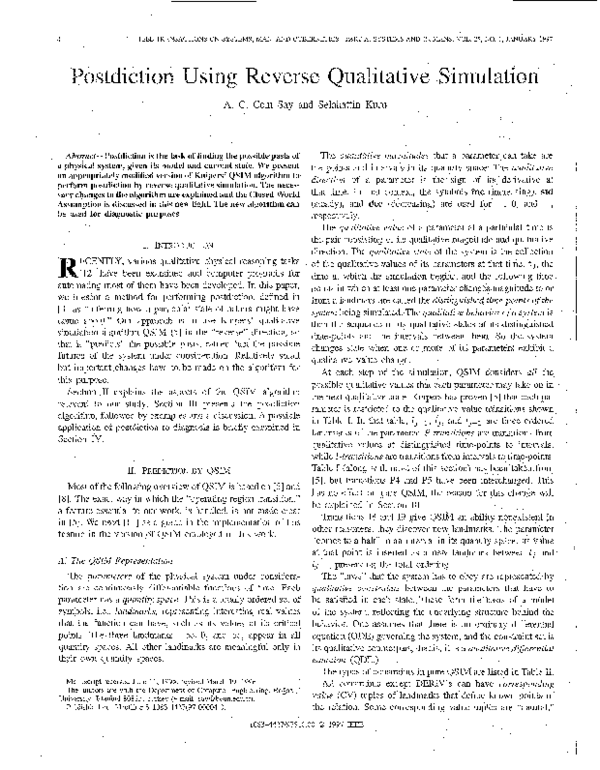 (PDF) Postdiction using reverse qualitative simulation