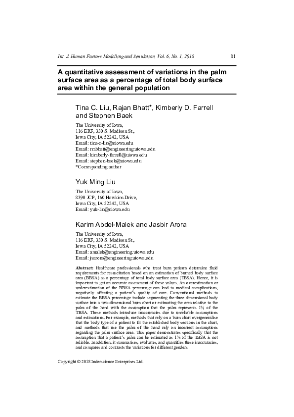 (PDF) A quantitative assessment of variations in the palm surface area ...
