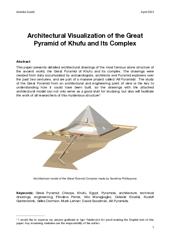 (PDF) Architectural Visualization of the Great Pyramid of Khufu and Its ...