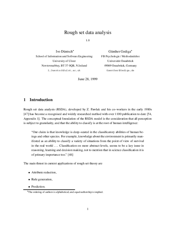 (PDF) Rough Set Data Analysis