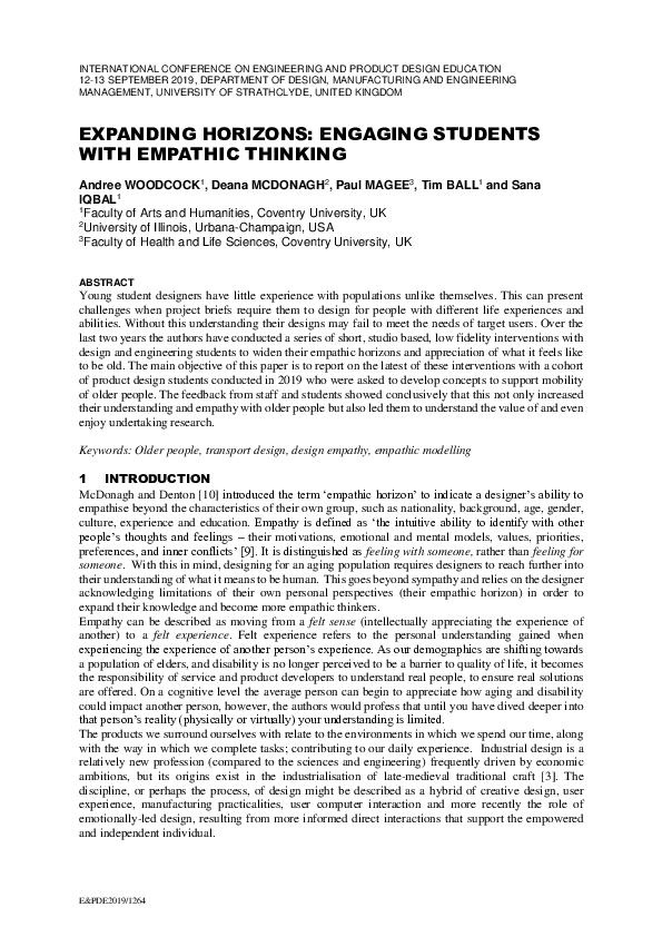 (PDF) Expanding Horizons: Engaging Students with Empathic Thinking