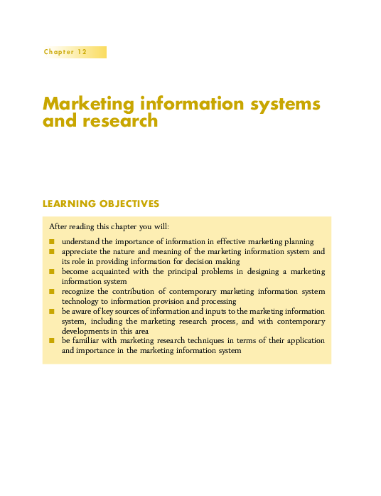 (PDF) Marketing information systems and research