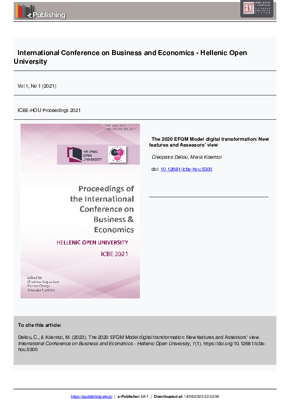 (PDF) The 2020 EFQM Model digital transformation: Νew features and Assessors' view