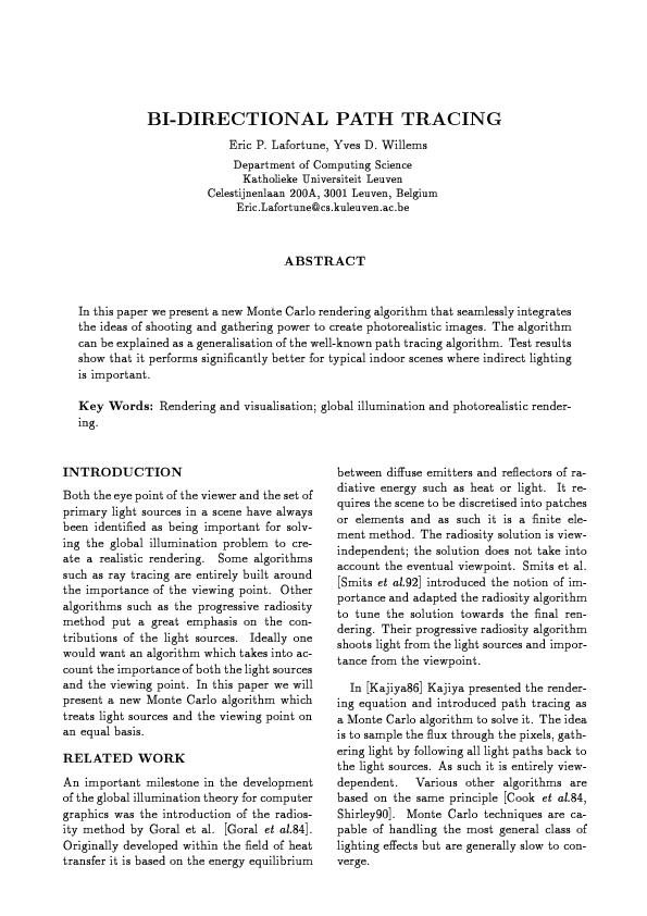 Pdf Bi Directional Path Tracing