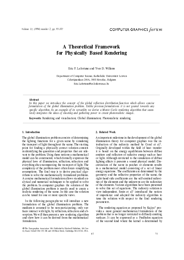 (PDF) A Theoretical Framework for Physically Based Rendering | Yves Willems - Academia.edu