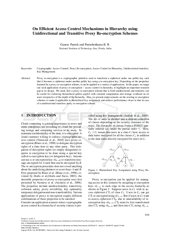 (PDF) On Efficient Access Control Mechanisms in Hierarchy using Unidirectional and Transitive ...