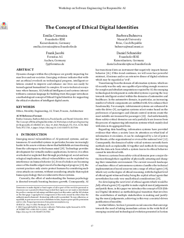 (PDF) The concept of ethical digital identities