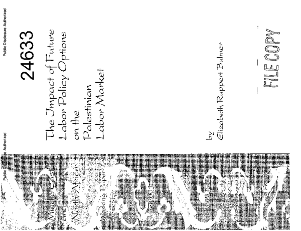 (PDF) The impact of future labor policy options on the Palestinian ...