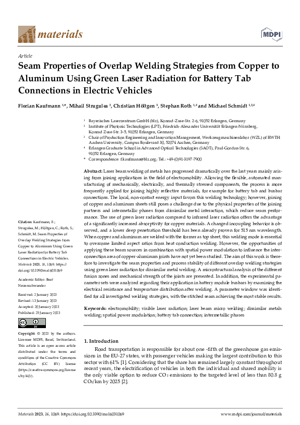 (PDF) Seam Properties of Overlap Welding Strategies from Copper to ...