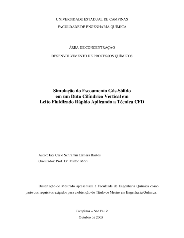 Pdf Simulation Of The Gas Solid Flow In A Vertical Cylindrical Duct In Fast Fluidized Bed