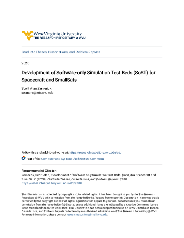 (PDF) Development of Software-only Simulation Test Beds (SoST) for ...