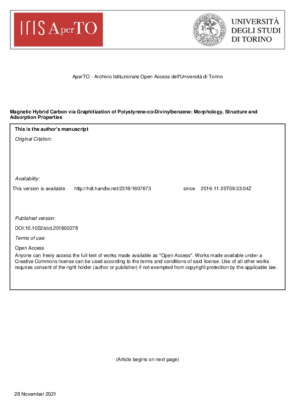 (PDF) Magnetic Hybrid Carbon via Graphitization of Polystyrene-co ...