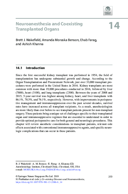 (PDF) Neuroanesthesia and Coexisting Transplanted Organs | Ehab Farag ...