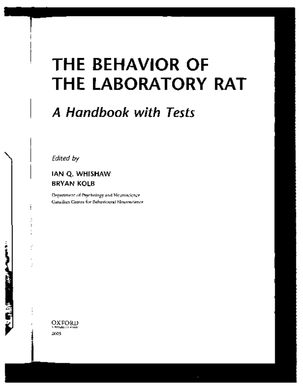 (PDF) The Behavior of the Laboratory Rat