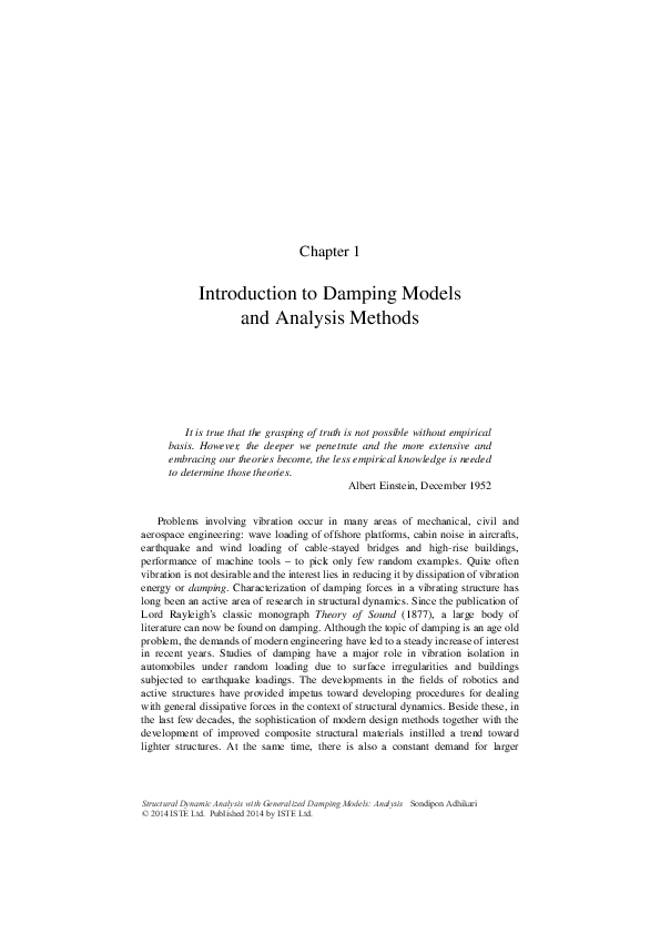 (PDF) Structural Dynamic Analysis with Generalized Damping Models