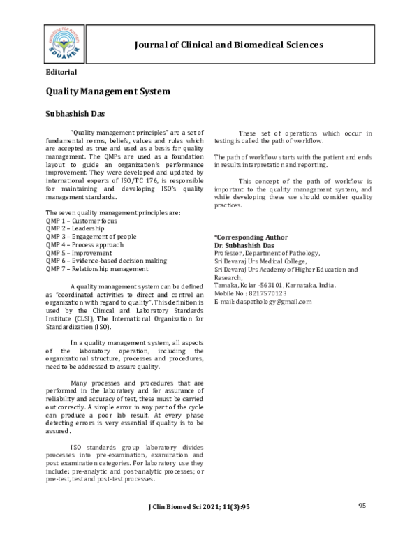 (PDF) Quality Management System