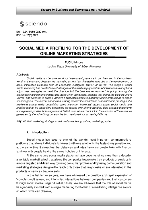 (PDF) Social Media Profiling for the Development of Online Marketing ...