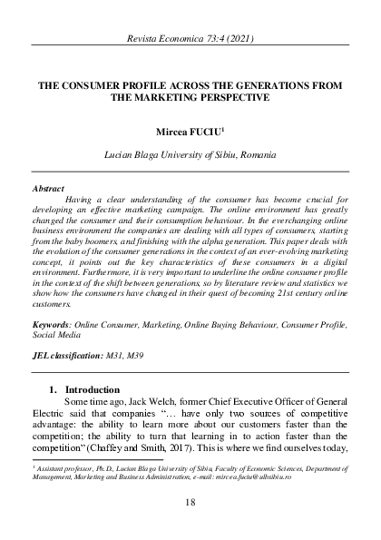 (PDF) The Consumer Profile Across the Generations from the Marketing ...