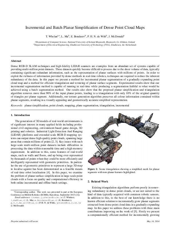 (PDF) Incremental and batch planar simplification of dense point cloud maps