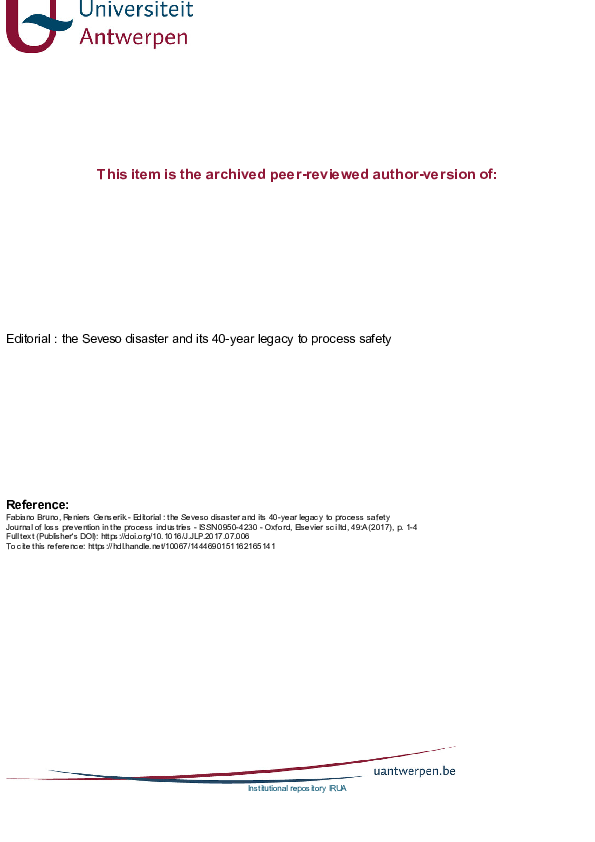 (PDF) Editorial: The Seveso disaster and its 40-year legacy to process ...