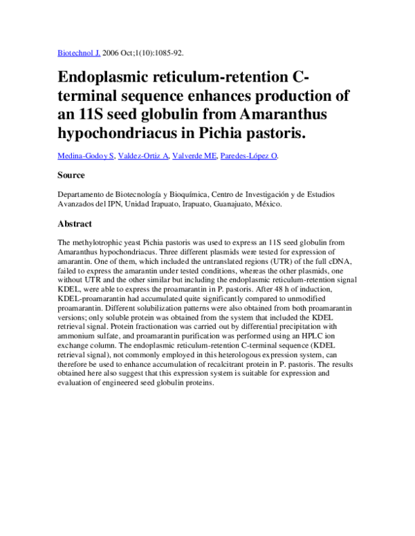 (PDF) Endoplasmic reticulum-retention C-terminal sequence enhances ...