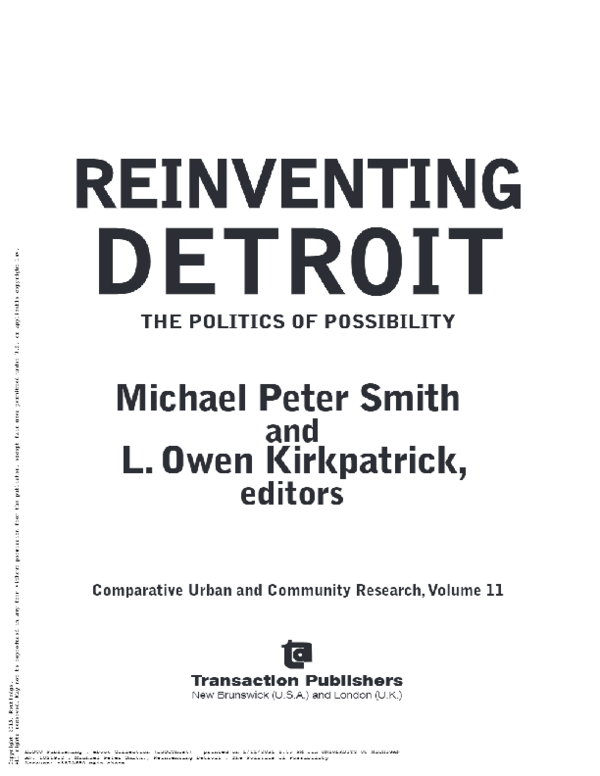 (PDF) Learning from Detroit: How Research on a Declining City Enriches ...