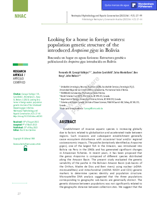 (PDF) Looking for a home in foreign waters: population genetic ...