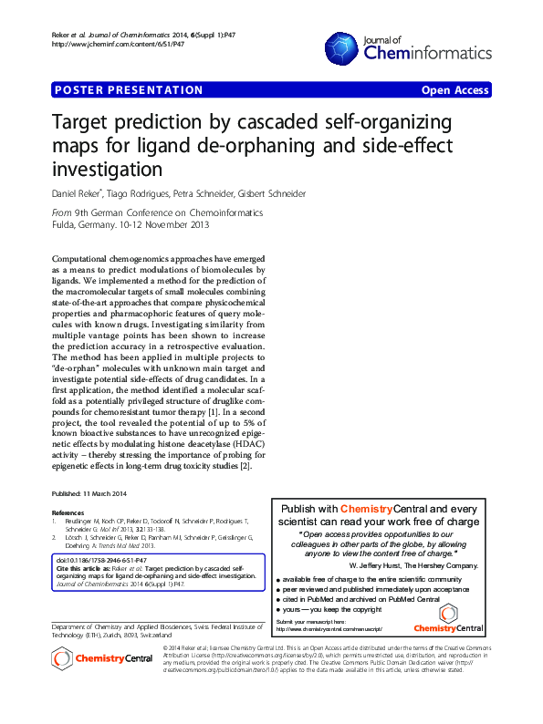 (PDF) Target prediction by cascaded self-organizing maps for ligand de-orphaning and side-effect ...
