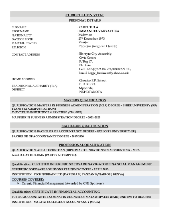(PDF) Curriculum Vitae updated