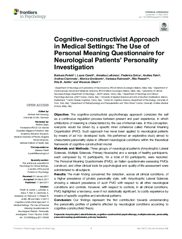 (PDF) Cognitive-constructivist Approach in Medical Settings: The Use of ...