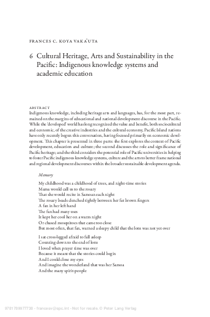 (PDF) Chapter 6 Cultural Heritage, Arts and Sustainability in the ...