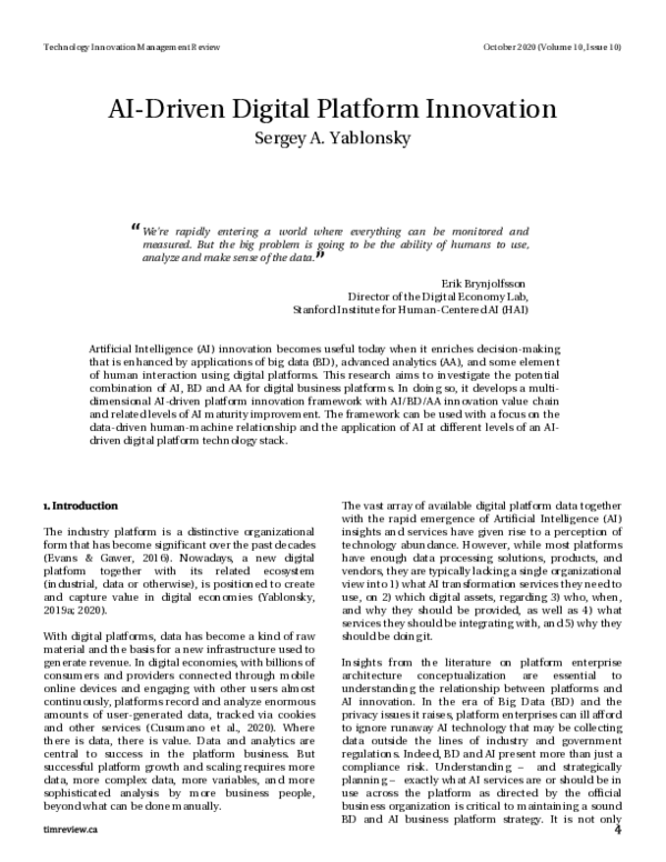 (PDF) AI-Driven Digital Platform Innovation