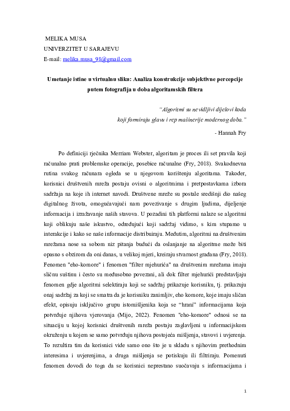 (PDF) Umetanje istine u virtualnu sliku