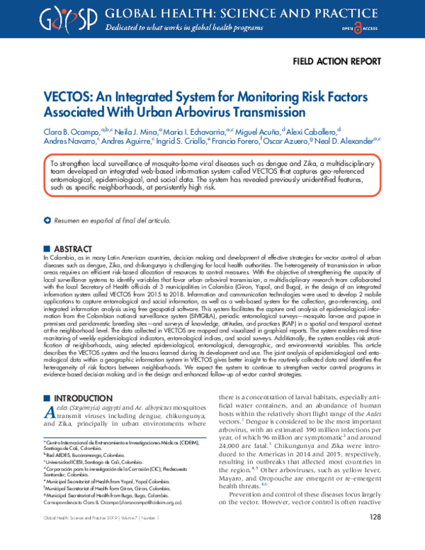 (PDF) VECTOS: An Integrated System for Monitoring Risk Factors ...