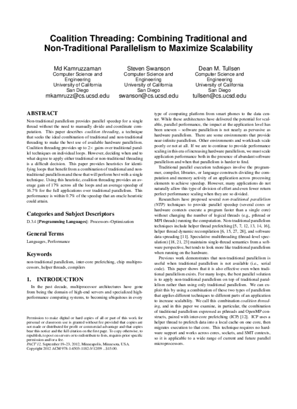 (PDF) Coalition threading | Dean Tullsen - Academia.edu