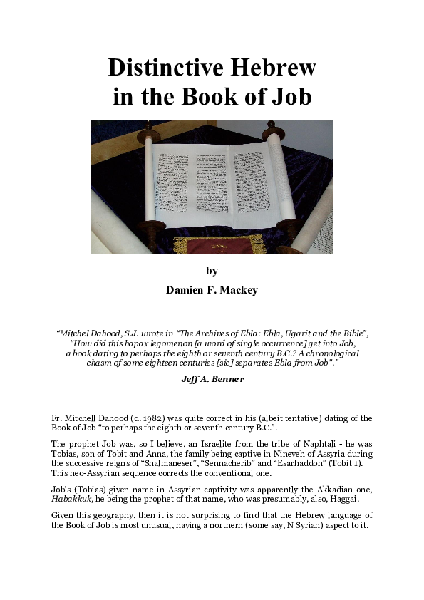 (DOC) Distinctive Hebrew in the Book of Job