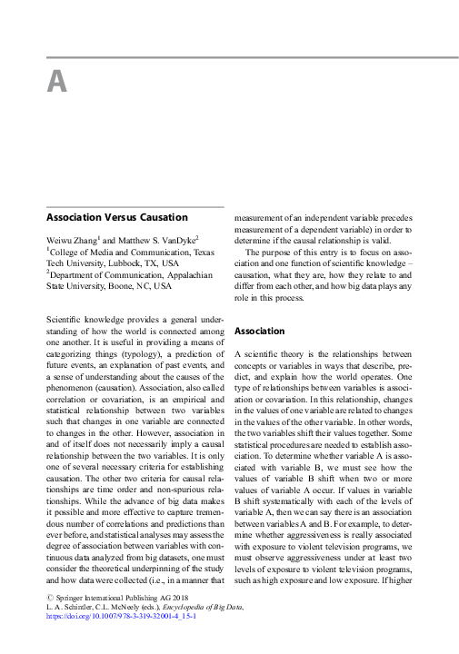 (PDF) Association Versus Causation