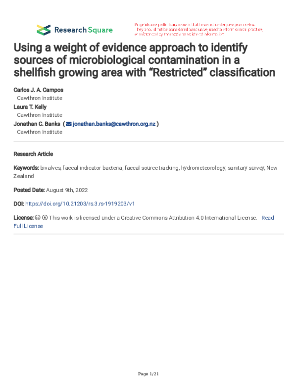 (PDF) Using a weight of evidence approach to identify sources of ...